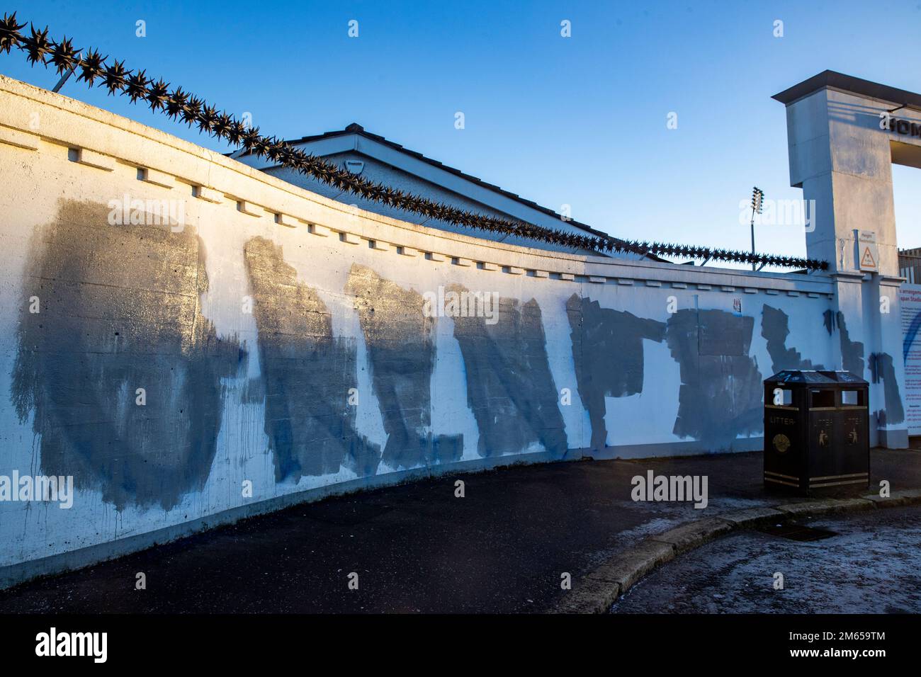 Graffiti on the wall of Ulster Rugby Stadium in Belfast. Graffiti ...