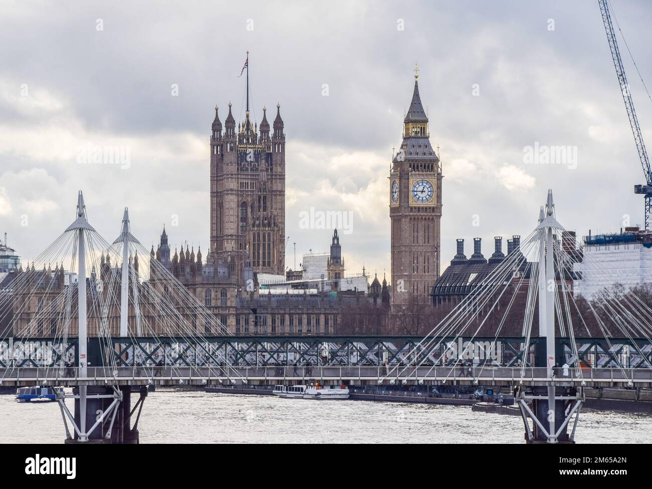 General view of the Houses of Parliament, Big Ben, and Hungerford and ...