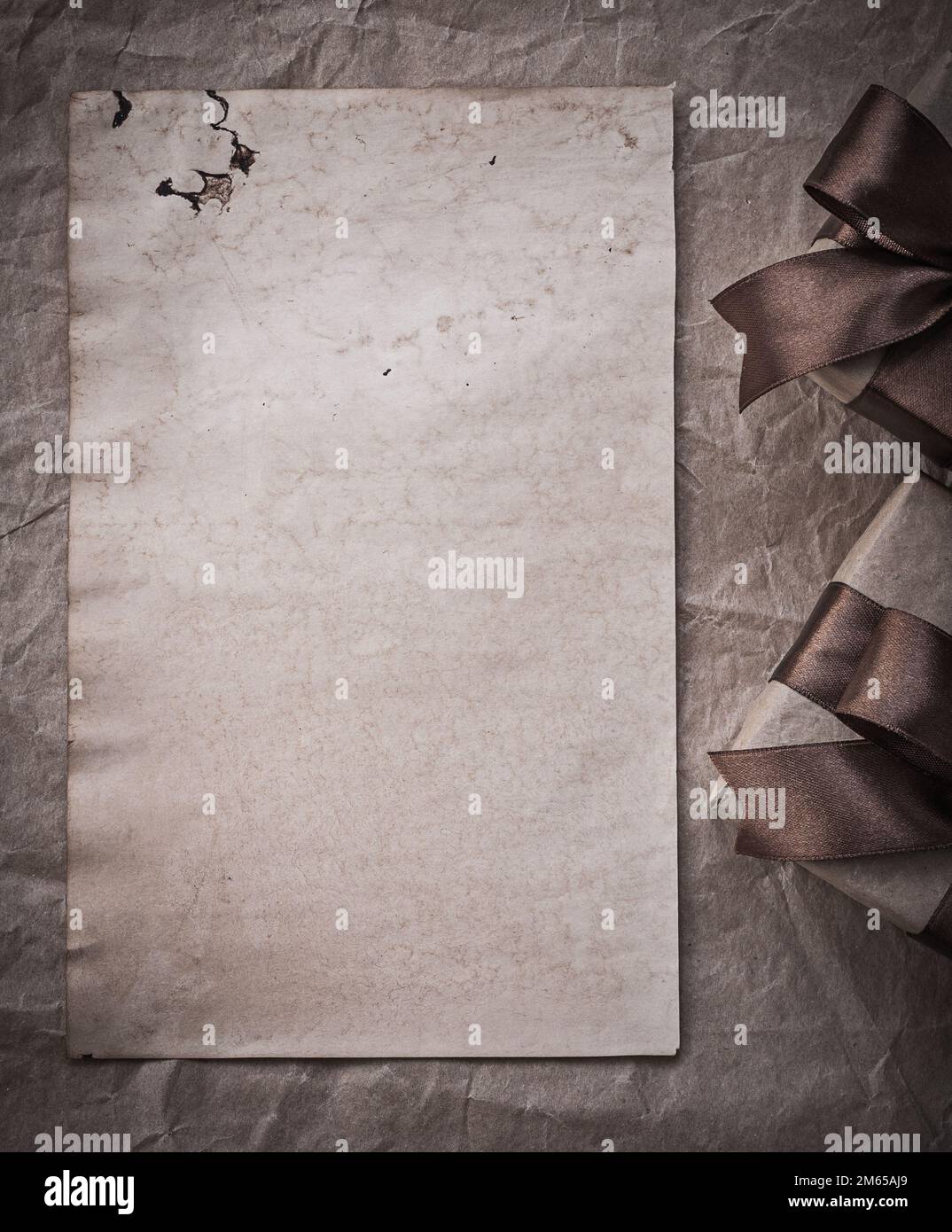 Wrapped present boxes sheet of wrapping paper celebration concept Stock ...