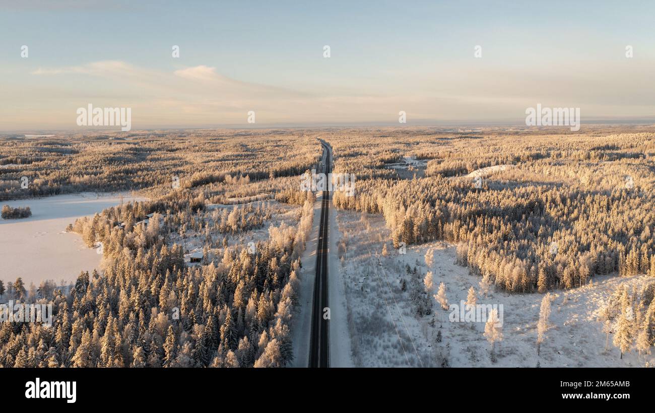 Winter view, before the sunset Stock Photo - Alamy
