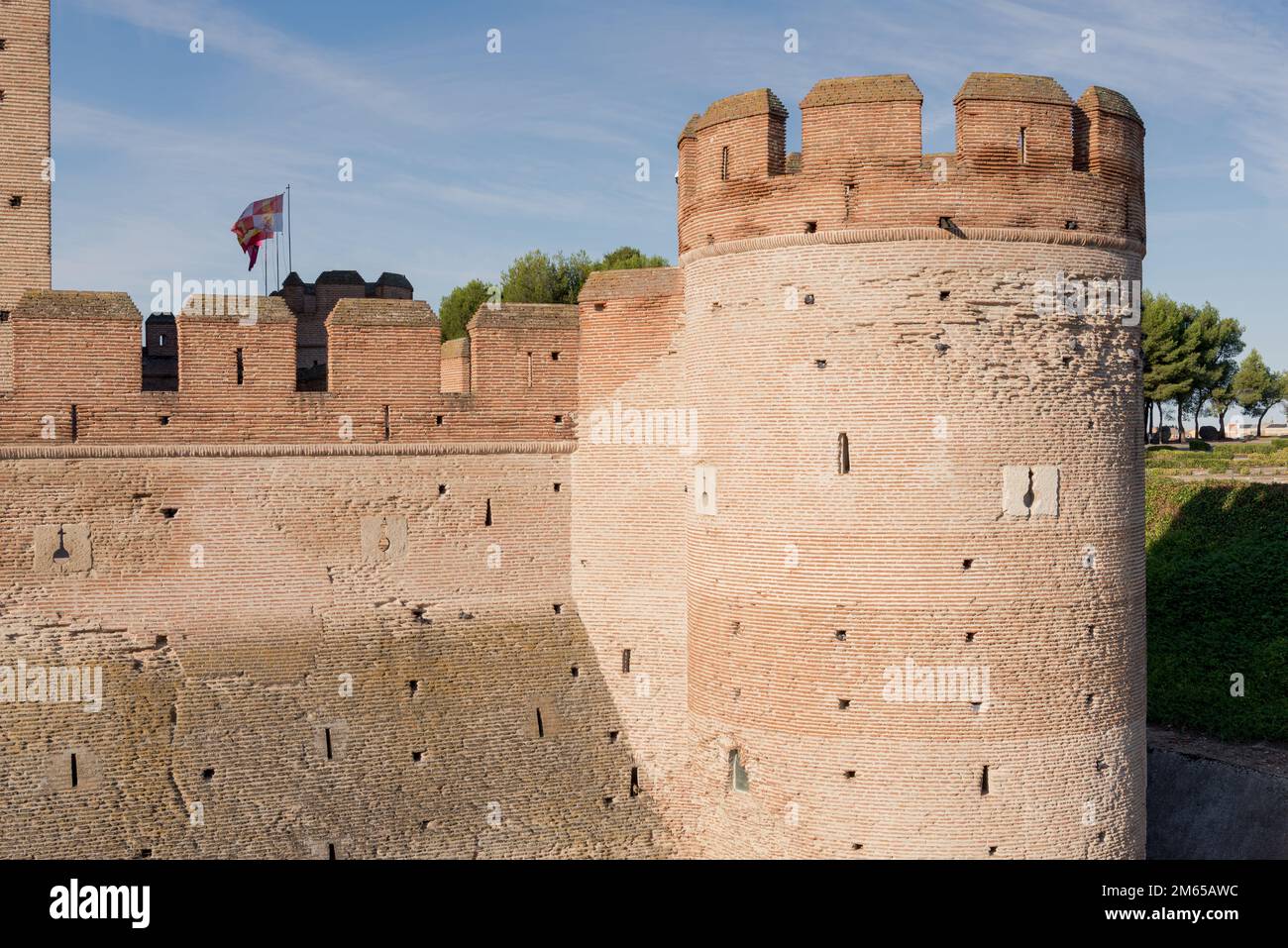 Medieval castle in good state of preservation, built in brick Stock ...