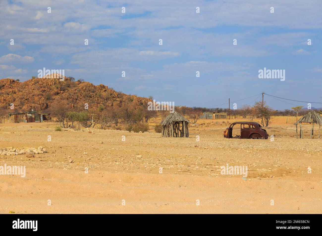 Namibian landscape Damaraland,Rusty car wreck in the bush , Namibia ...