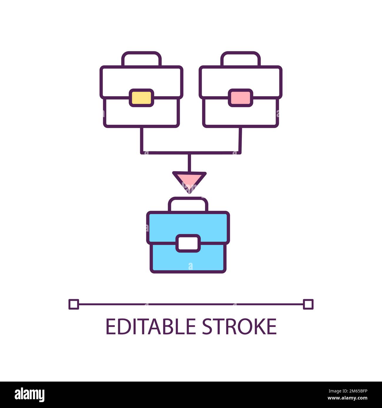 Horizontal merger RGB color icon Stock Vector Image & Art - Alamy