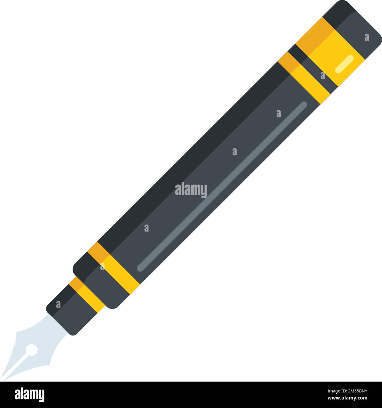 Calligraphy ink pen icon flat vector. Nib tool. Writing pencil isolated ...