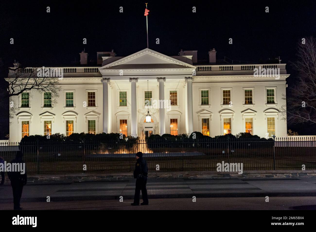 White House Front At Night