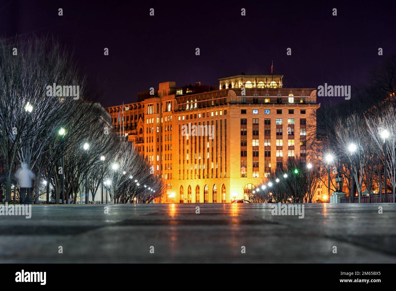 Washington DC Cityscape. Low Angle Photo. Long Exposure. Night ...