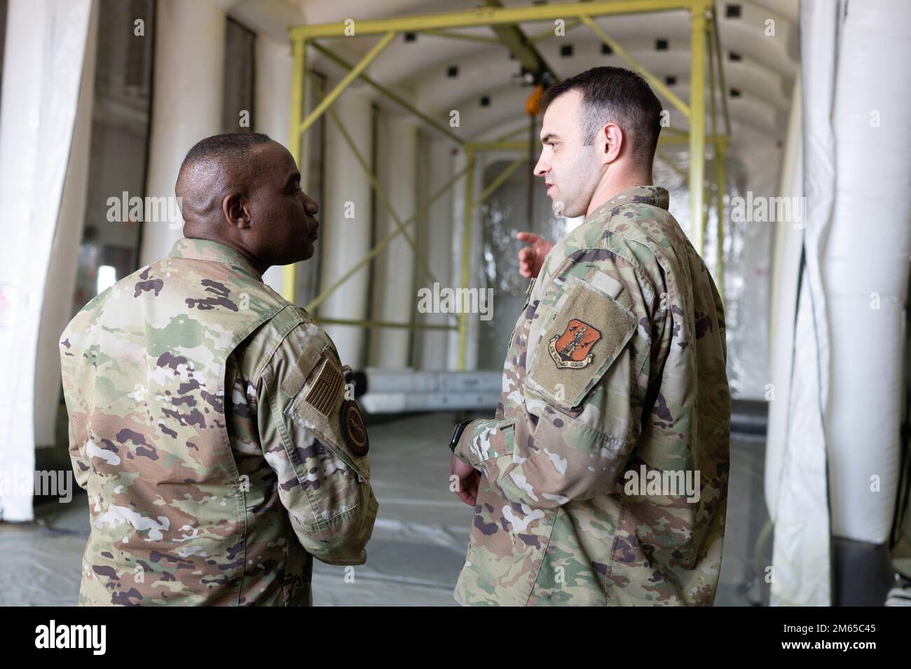 U.S. Air Force Staff Sgt. Zach Hallstrom, right, structural repair ...