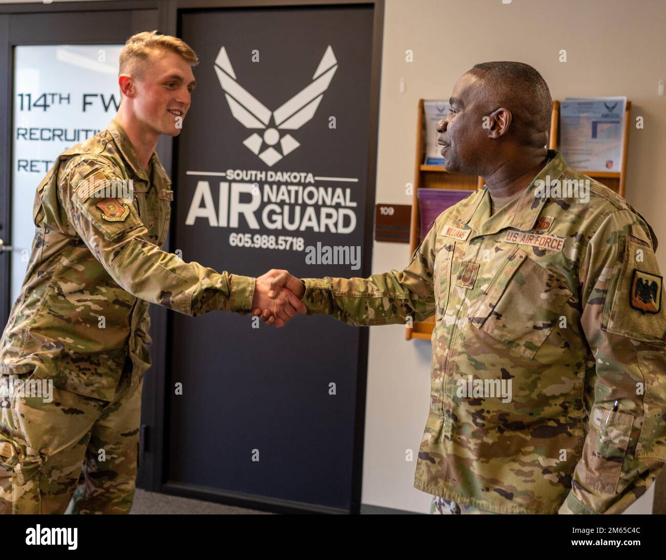 U.S. Air Force Chief Master Sgt. Maurice L. Williams, right, command ...