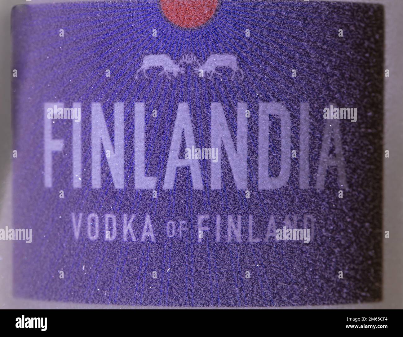 Helsinki, Finland - January 2, 2023: Iced bottle of Finlandia Vodka ...