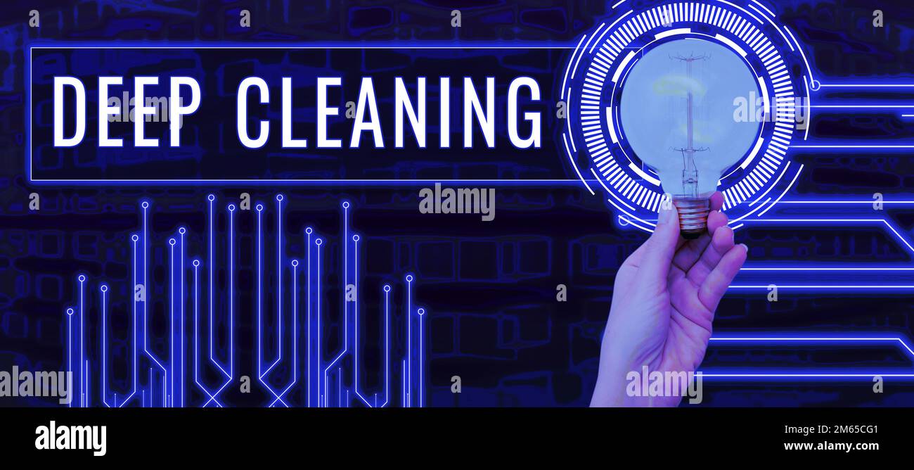 Text caption presenting Deep Cleaning. Conceptual photo an act of ...