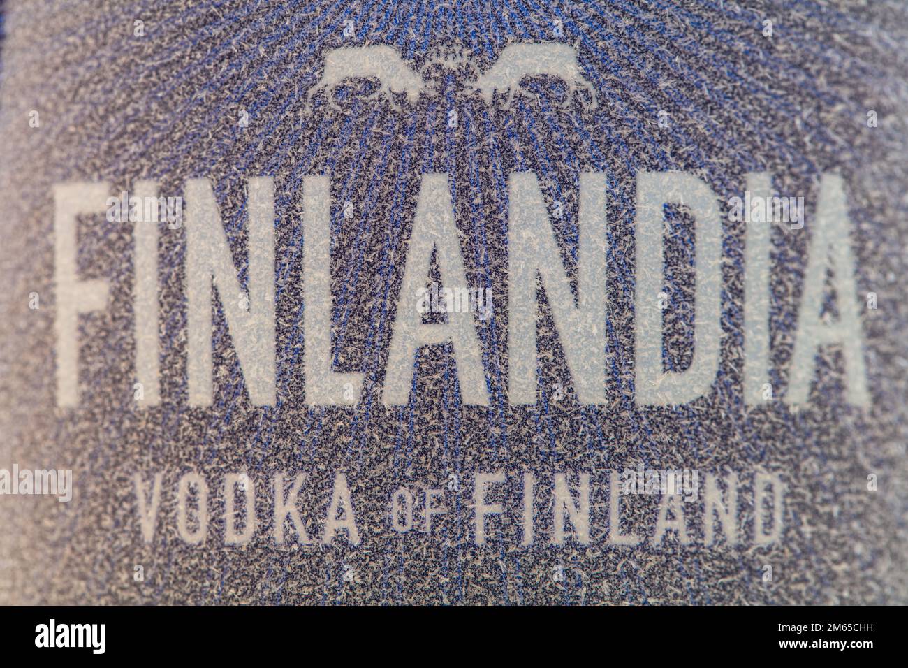 Helsinki, Finland - January 2, 2023: Iced bottle of Finlandia Vodka ...
