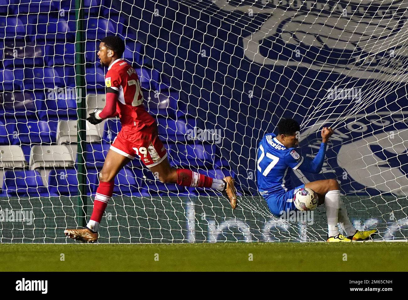 Middlesbrough's Chuba Akpom celebrates scoring their side's third goal ...