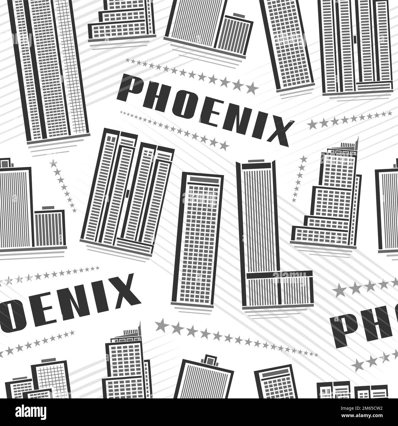 Vector Phoenix Seamless Pattern, square repeat background with ...