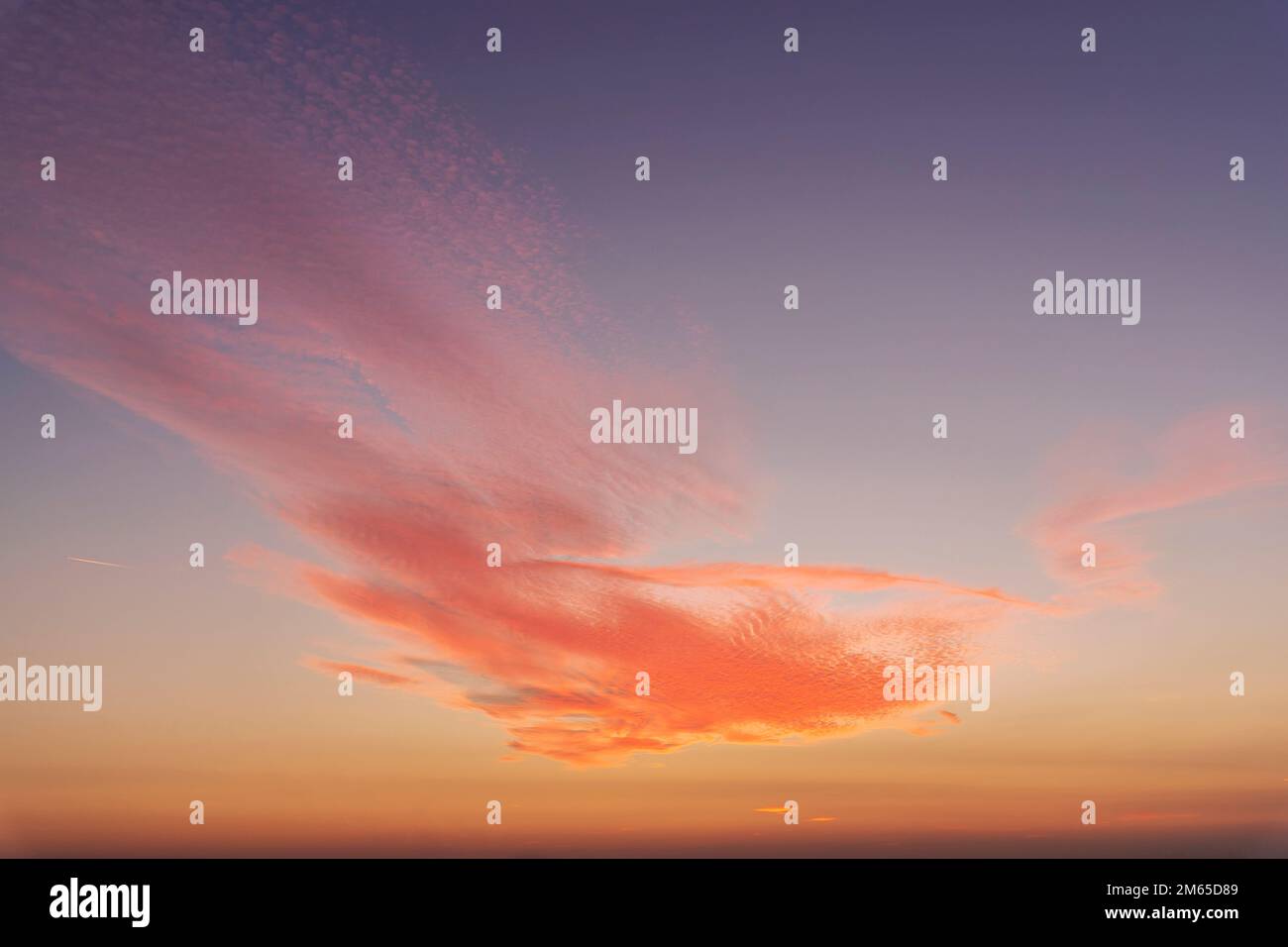 Dramatic colorful red orange to dark blue sunset or sunrise sky ...