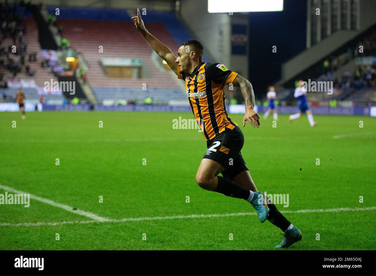 Tyler Smith #22 of Hull City celebrates his goal to make it 1-3 during ...