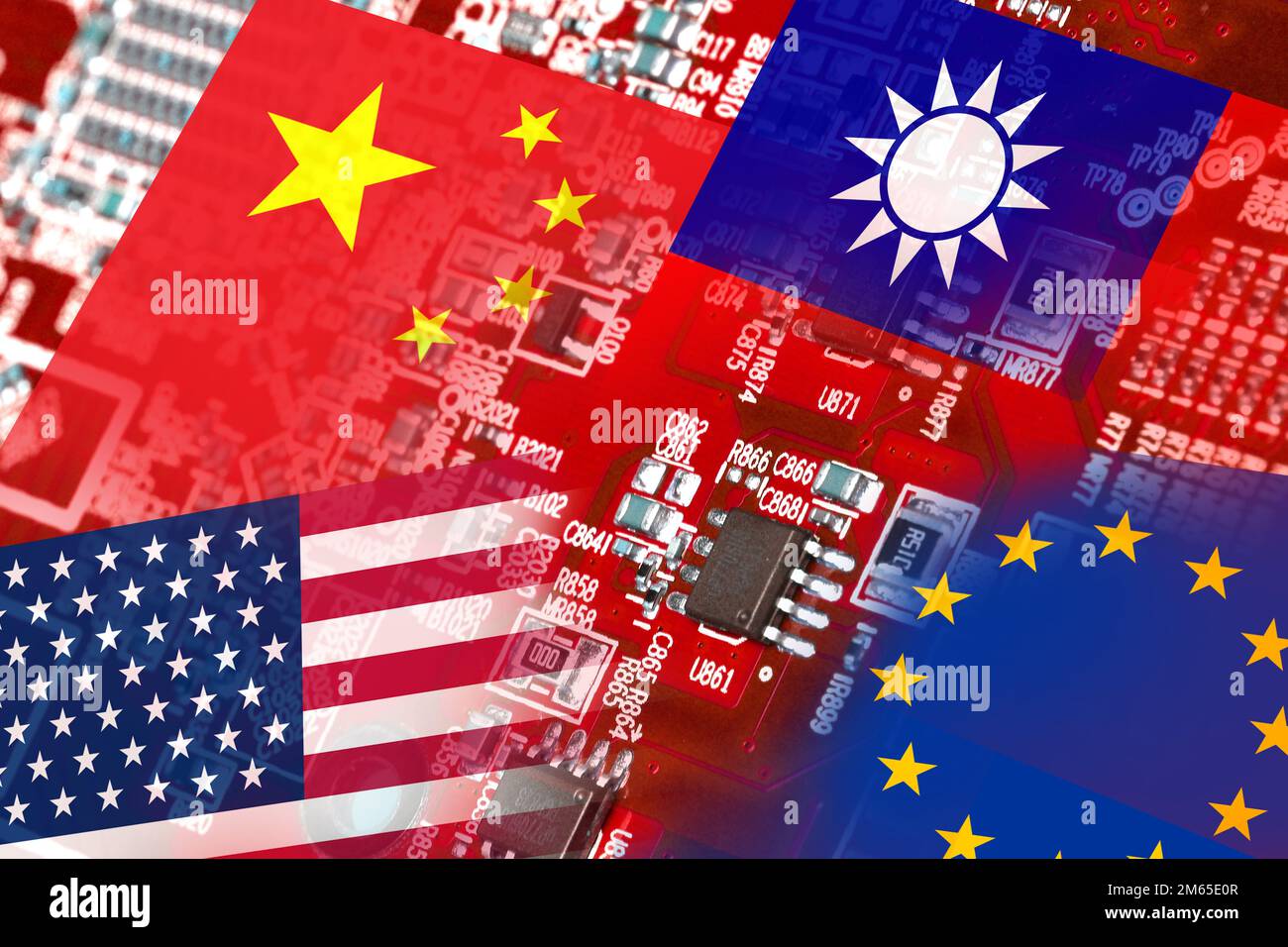 Flag of the Republic of China, Taiwan, EU and the United States on ...