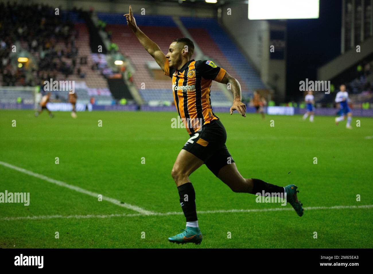 Tyler Smith #22 of Hull City celebrates his goal to make it 1-3 during ...