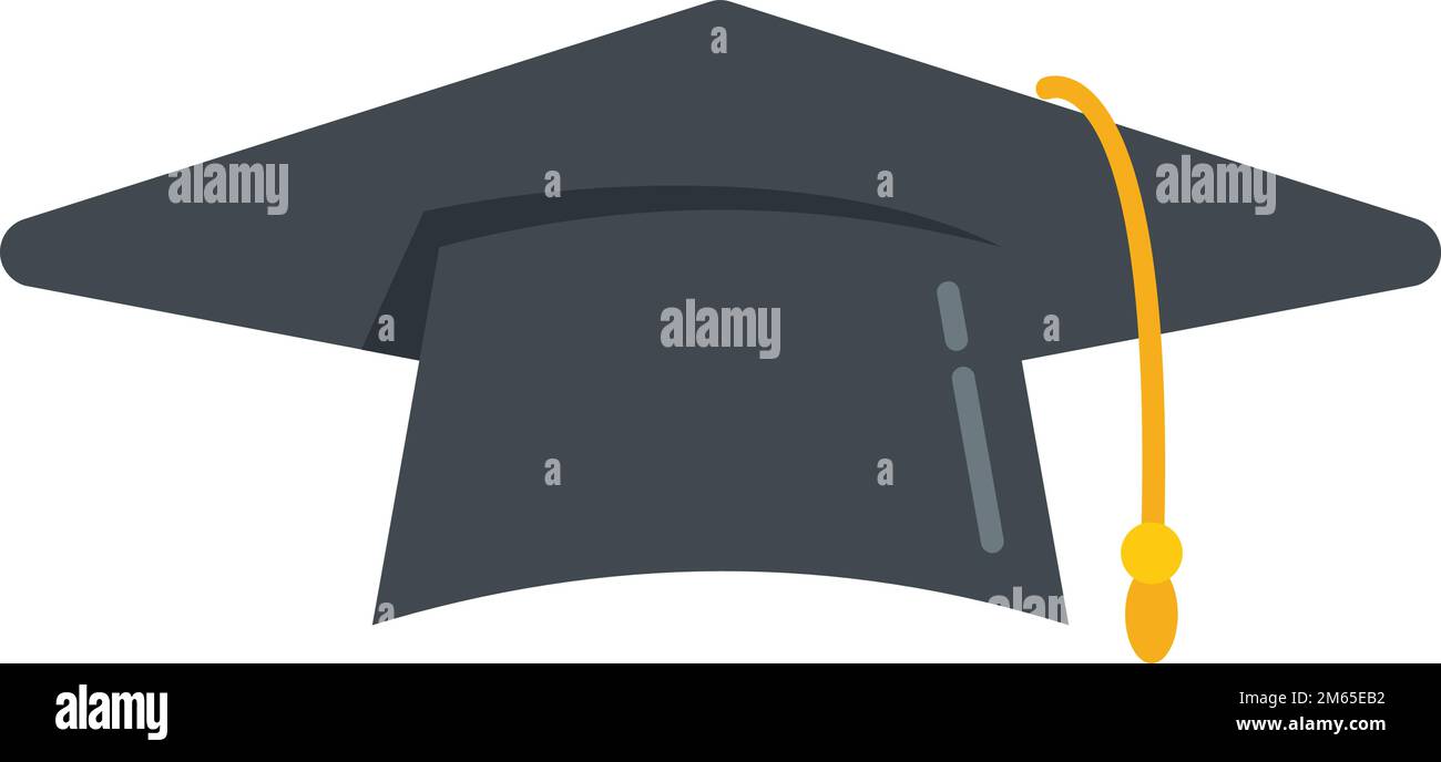 Graduate hat icon flat vector. School college. Academic cap isolated ...