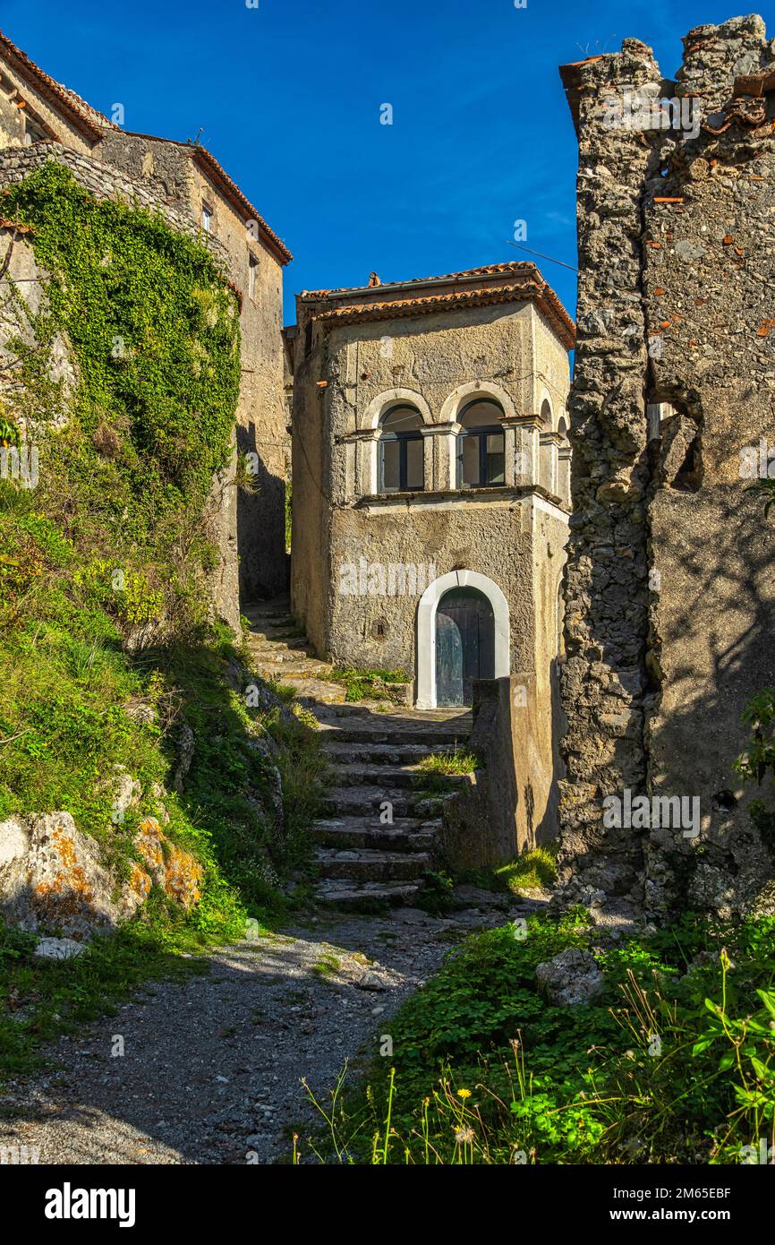 Ruins of the city of Maratea Vecchia or Maratea Superiore. Maratea ...