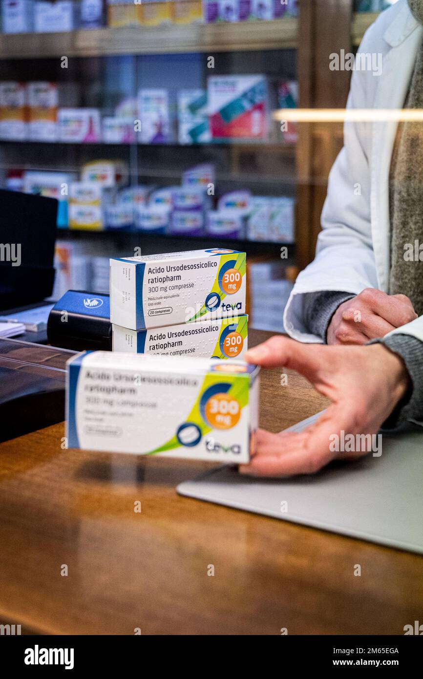 Milan, Italy. 02nd Jan, 2023. Milan - Ursodeoxycholic acid UDCA. The ...