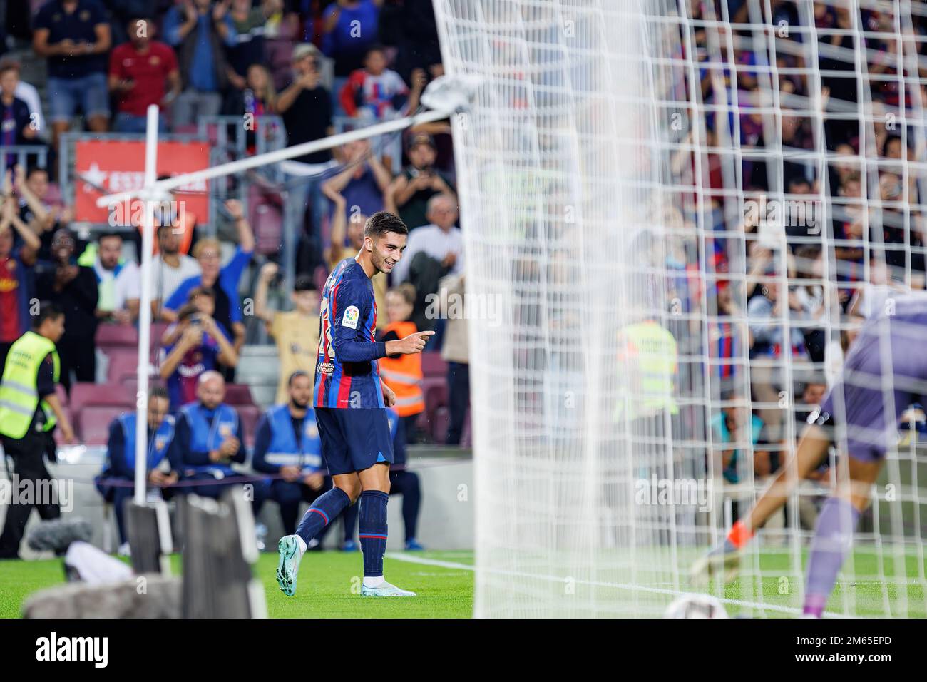 BARCELONA - OCT 20: Ferran Torres celebrates after scoring a goal ...