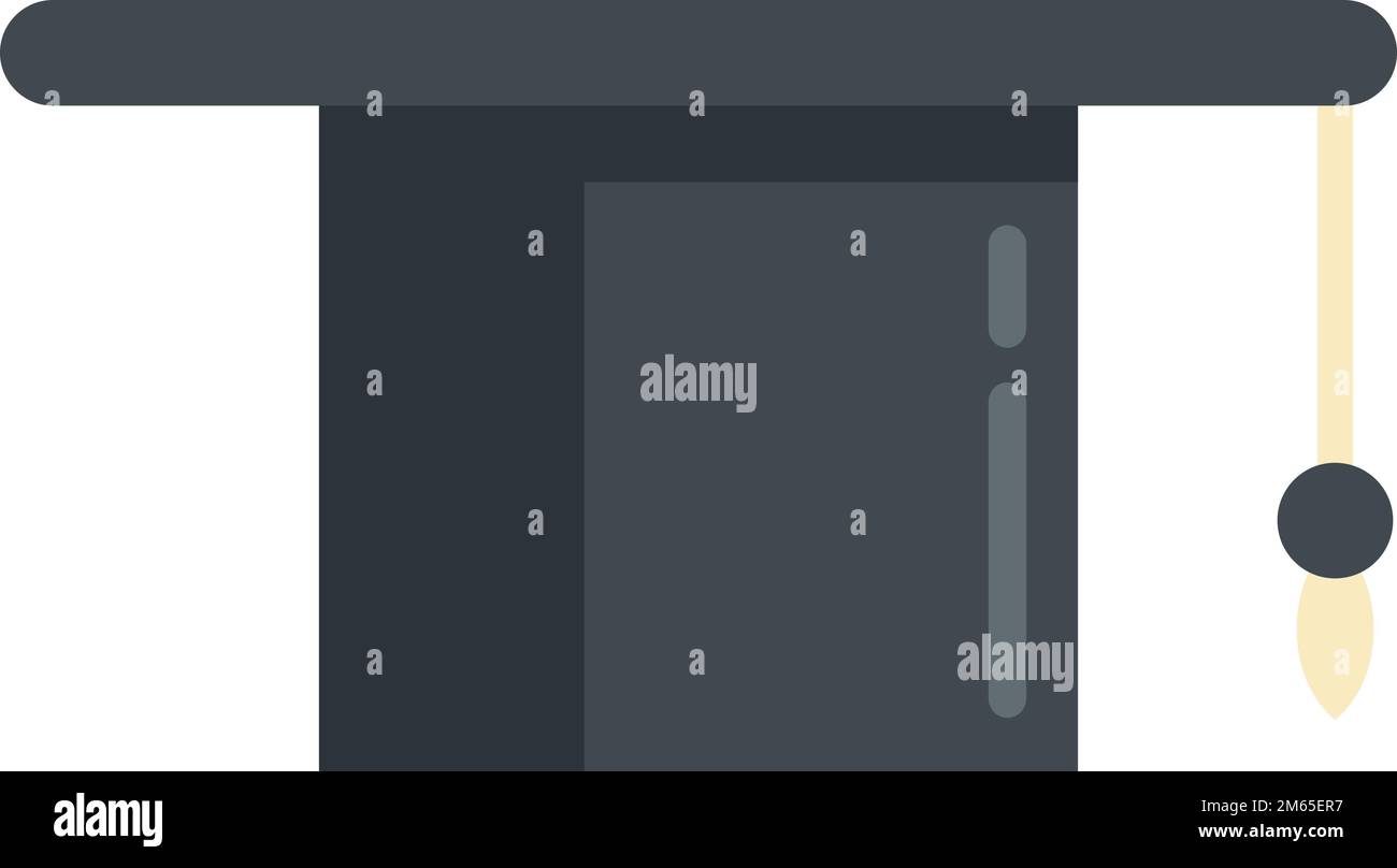 Master graduation hat icon flat vector. College diploma. Graduate cap ...