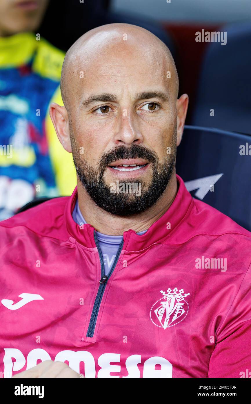 BARCELONA - OCT 20: Jose Manuel Reina sits on the bench during the ...