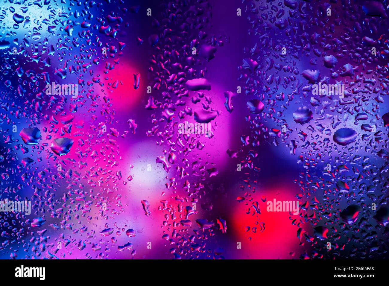 Condensation on the clear glass window. Water drops. Rain. Abstract ...