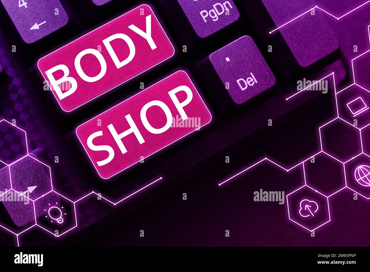 Conceptual caption Body Shop. Word for a shop where automotive bodies ...