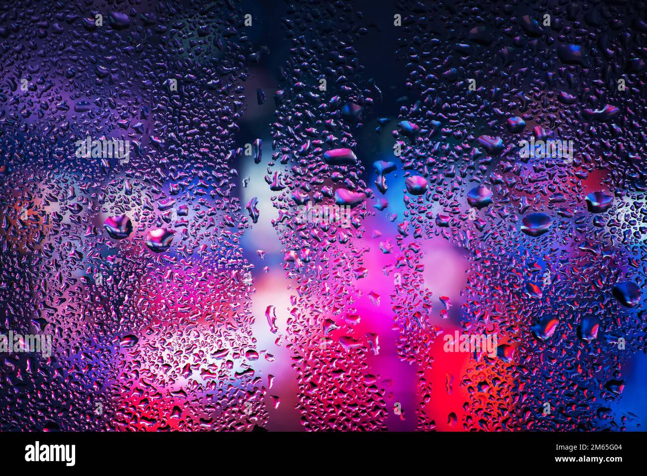 Condensation on the clear glass window. Water drops. Rain. Abstract ...