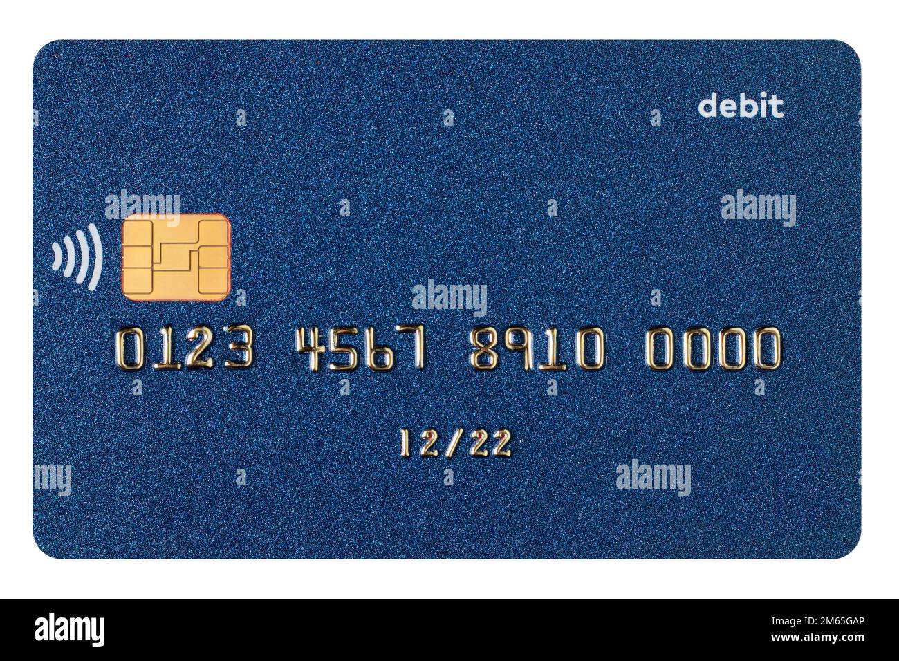 Blue bank credit card isolated on white background Stock Photo - Alamy