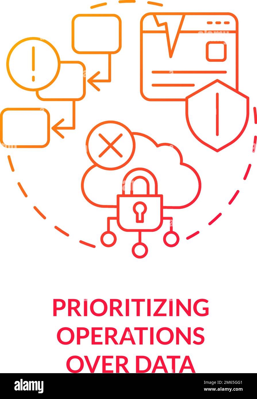 Prioritizing operations over data red gradient concept icon Stock Vector Image & Art - Alamy
