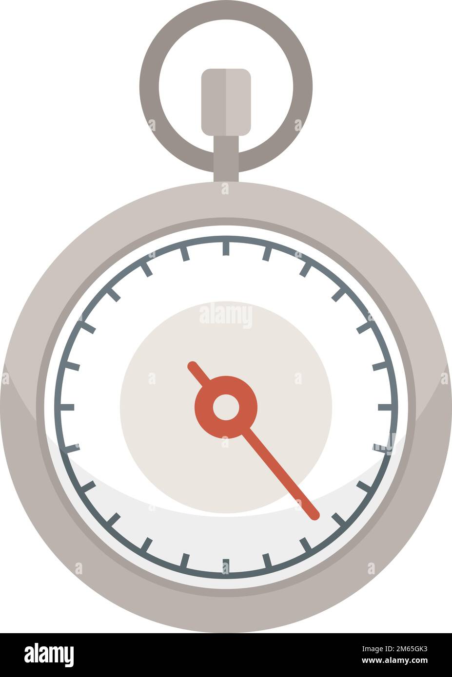 Minute Stopwatch Icon Flat Vector Watch Timer Stop Clock Isolated