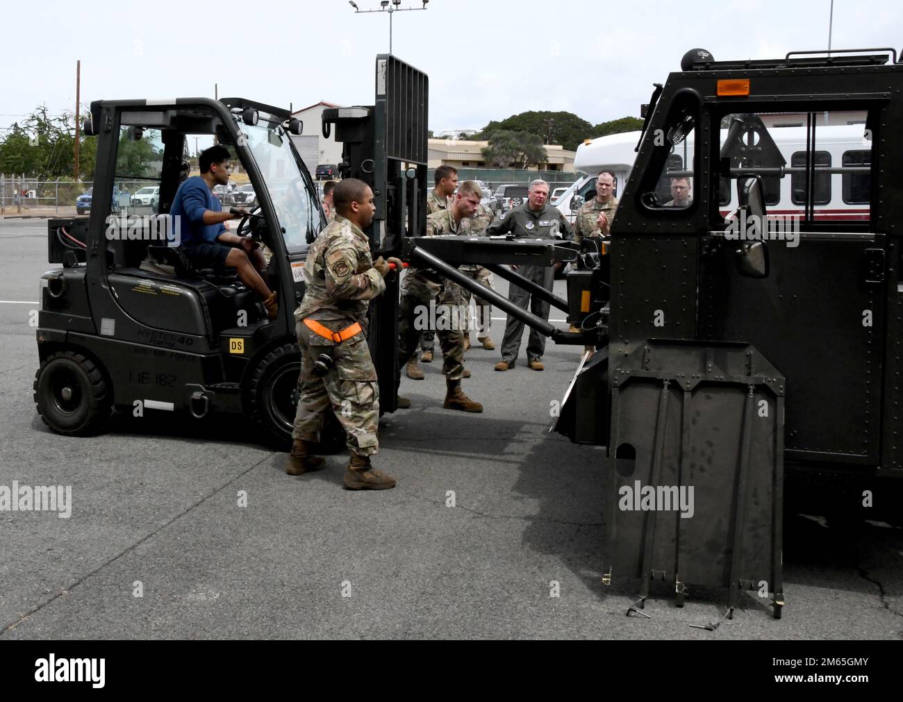 Airmen from the 735th Air Mobility Squadron demonstrate the innovative ...