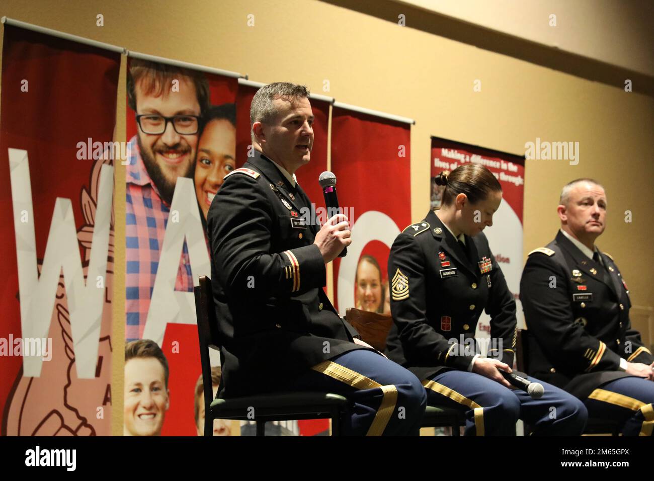 Fort McCoy Deputy Commander Lt. Col. Chad Maynard responds to a ...