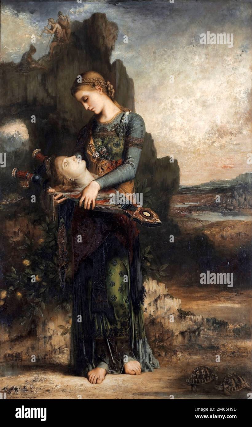 Thracian Girl Carrying the Head of Orpheus on His Lyre by Gustave ...