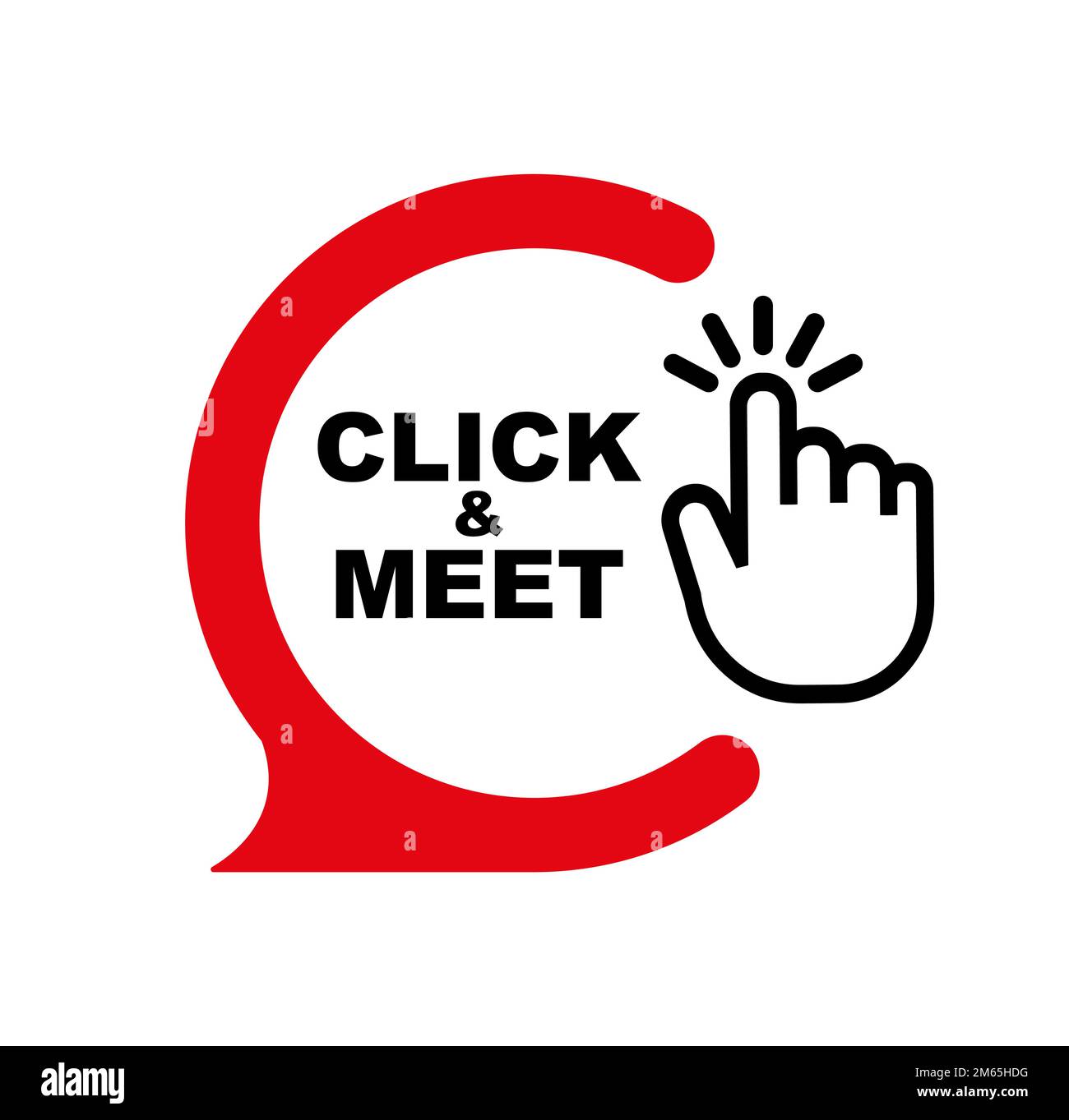 click and meet sign on white background Stock Vector Image & Art - Alamy