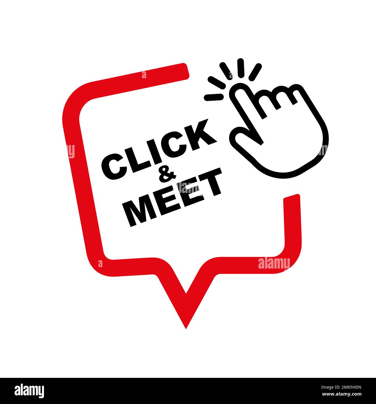 click and meet sign on white background Stock Vector Image & Art - Alamy