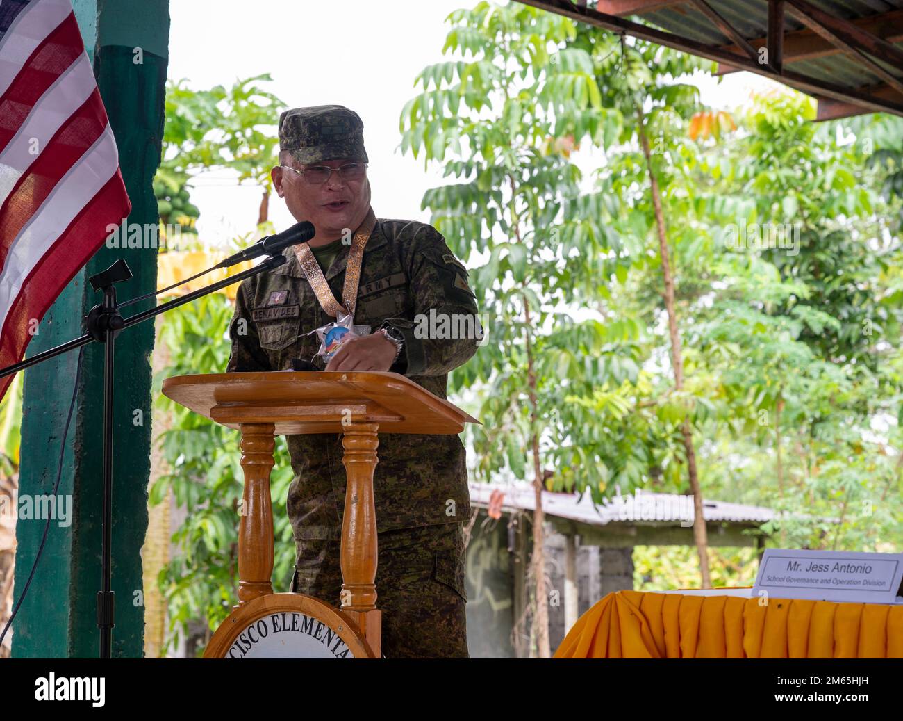 Brig. Gen. Danilo Benavides, commander, 502nd Infantry Brigade, speaks ...