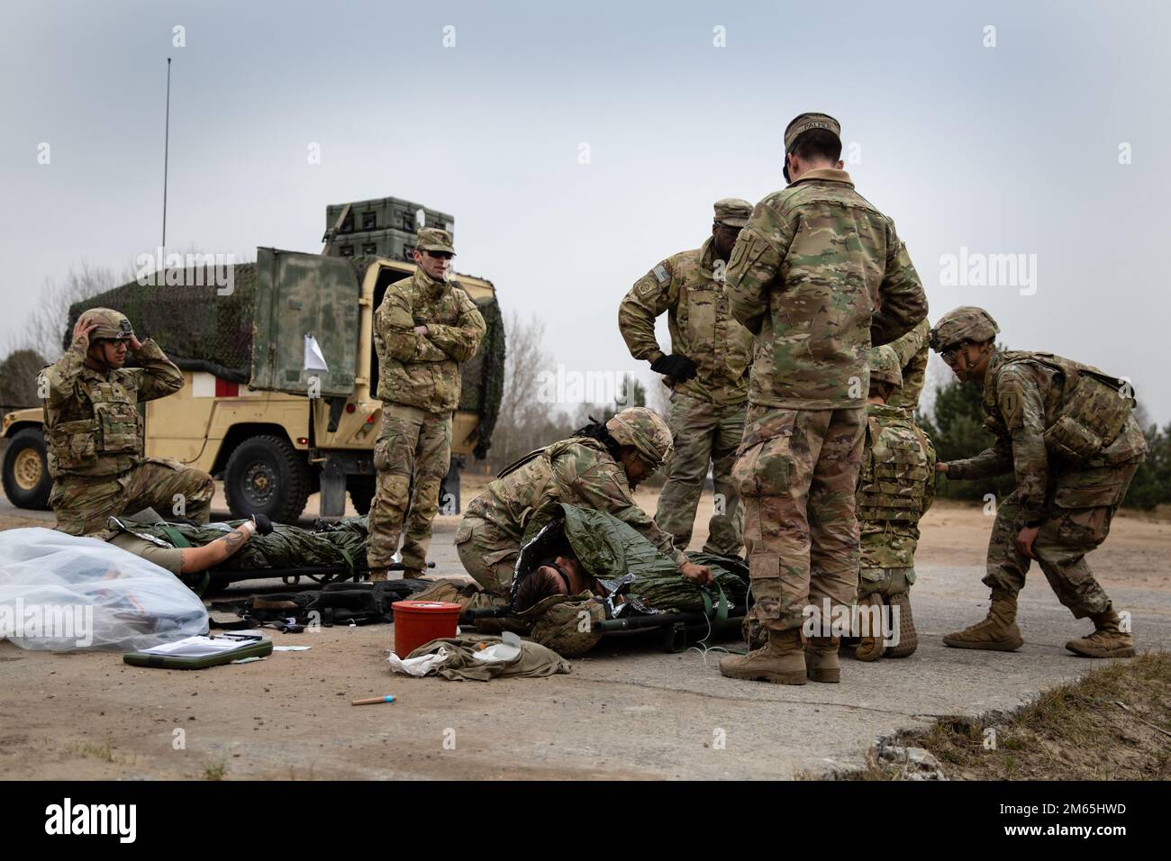 Junior combat medic specialists from the U.S. Army, all assigned to the ...