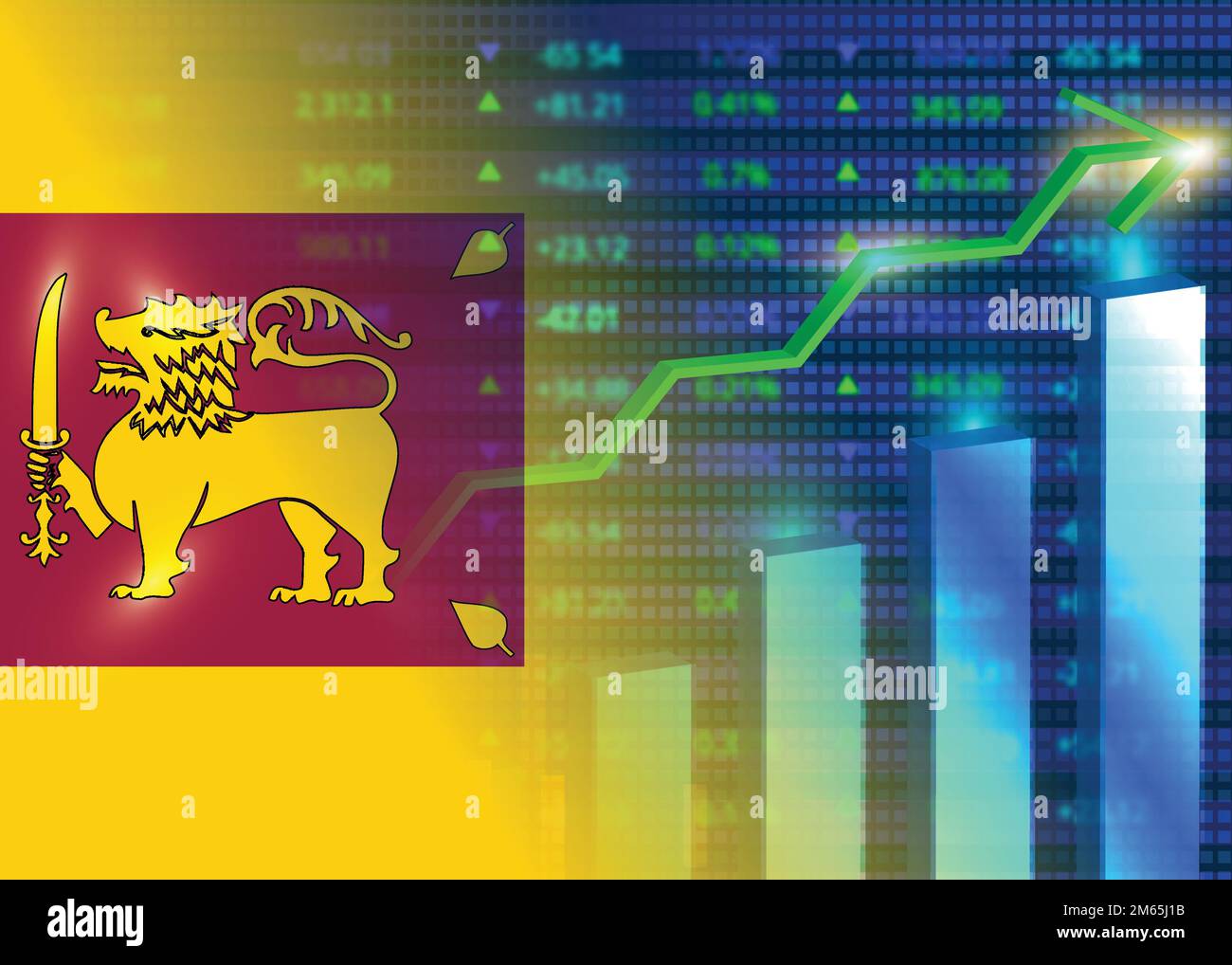 Economic growth in Sri Lanka .Sri Lanka's stock market .Sri Lankan flag ...