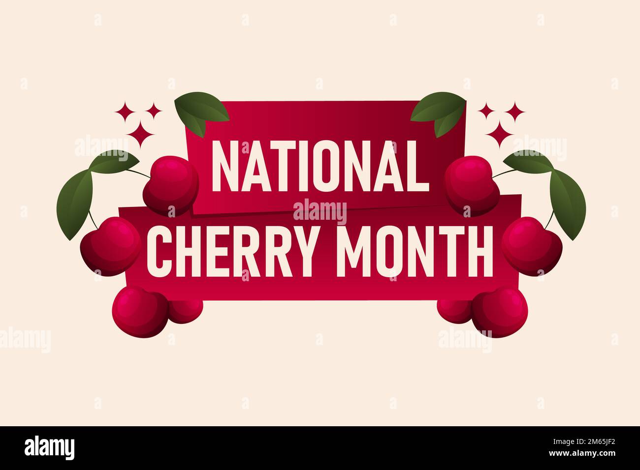 National Cherry Month background. Vector illustration design Stock ...