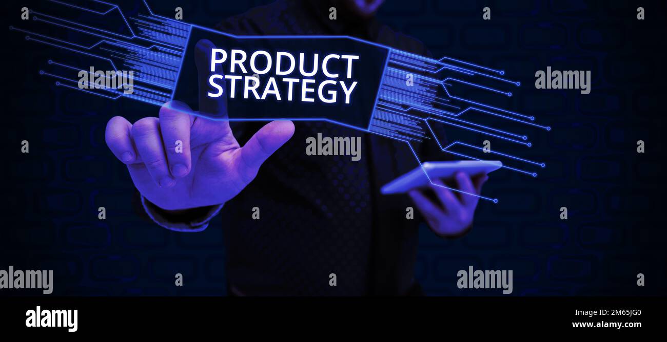 Conceptual display Product Strategy. Business overview long term plan ...