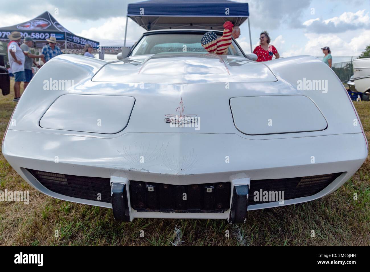 A closeup of a Classic Corvette at a Car Show Stock Photo - Alamy