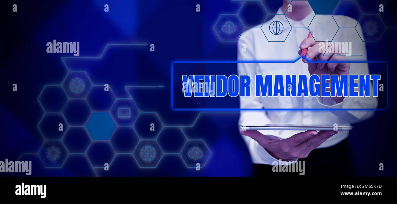 Text caption presenting Vendor Management. Business concept activities ... Text caption presenting Vendor Management. Business concept activities ...