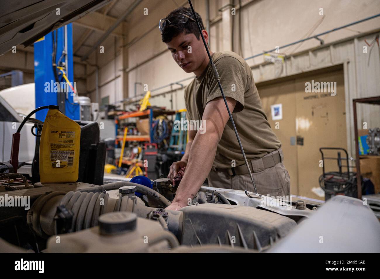 U.S. Air Force Airman 1st Class Benjamin Velazquez-Campos, a vehicle ...