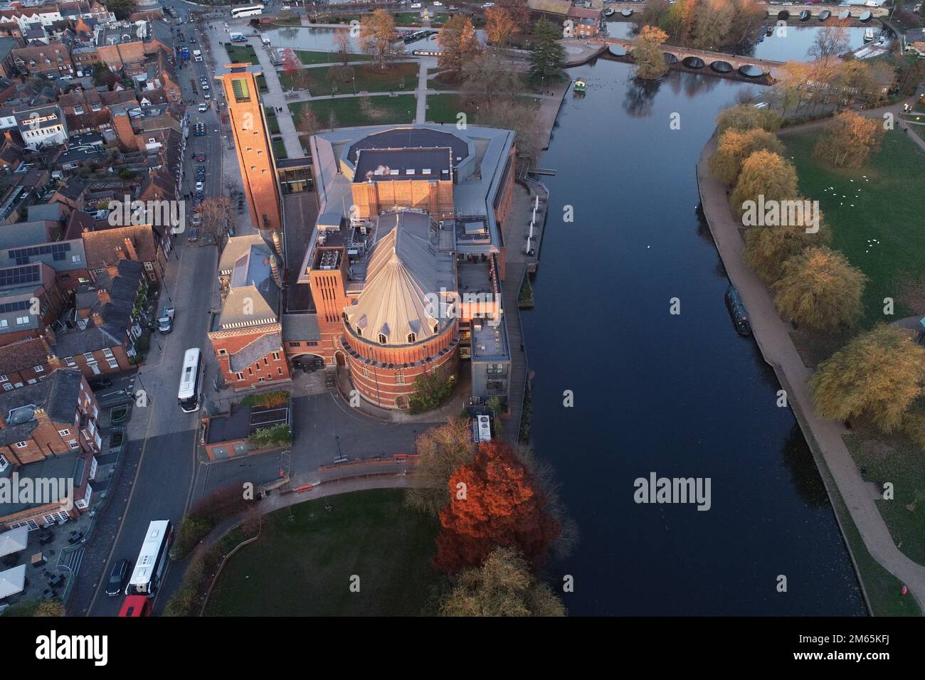 Drone image of the Royal Shakespeare Company (RCC), Stratford Upon Avon ...