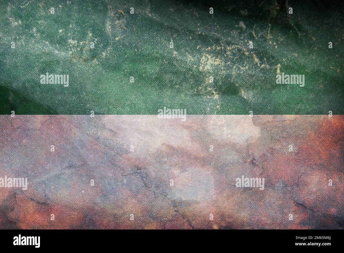 Top view of retro flag El Copey, Cesar Colombia with grunge texture ...