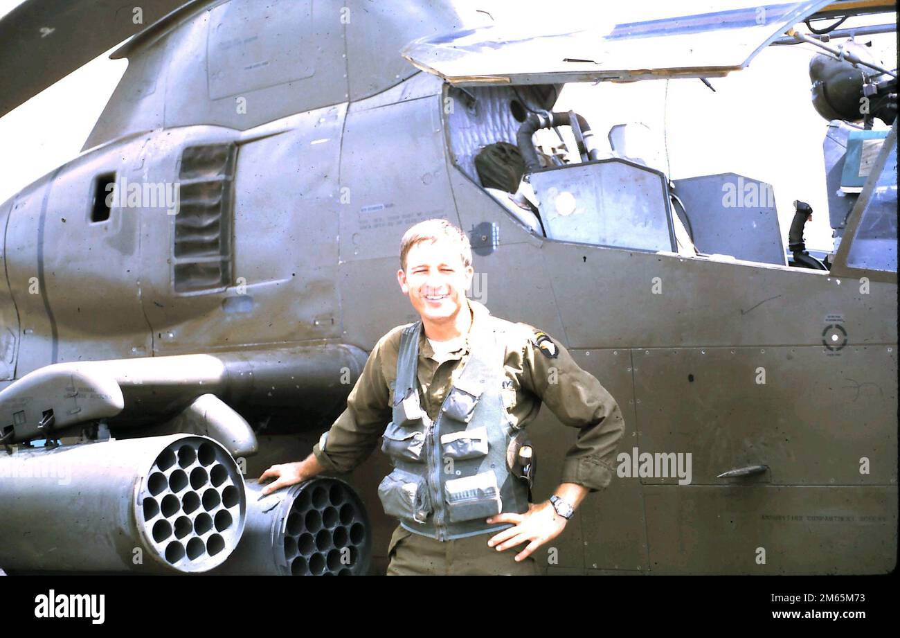 Army Capt. Jim Mitschke in Vietnam with his Cobra attack helicopter ...
