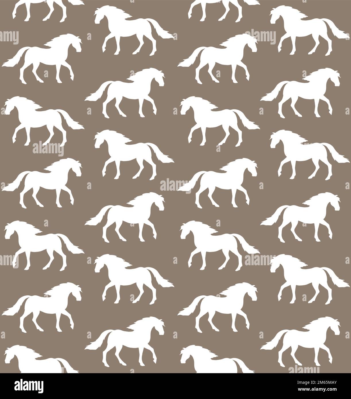 Vector seamless pattern of hand drawn pre spanish horse silhouette ...